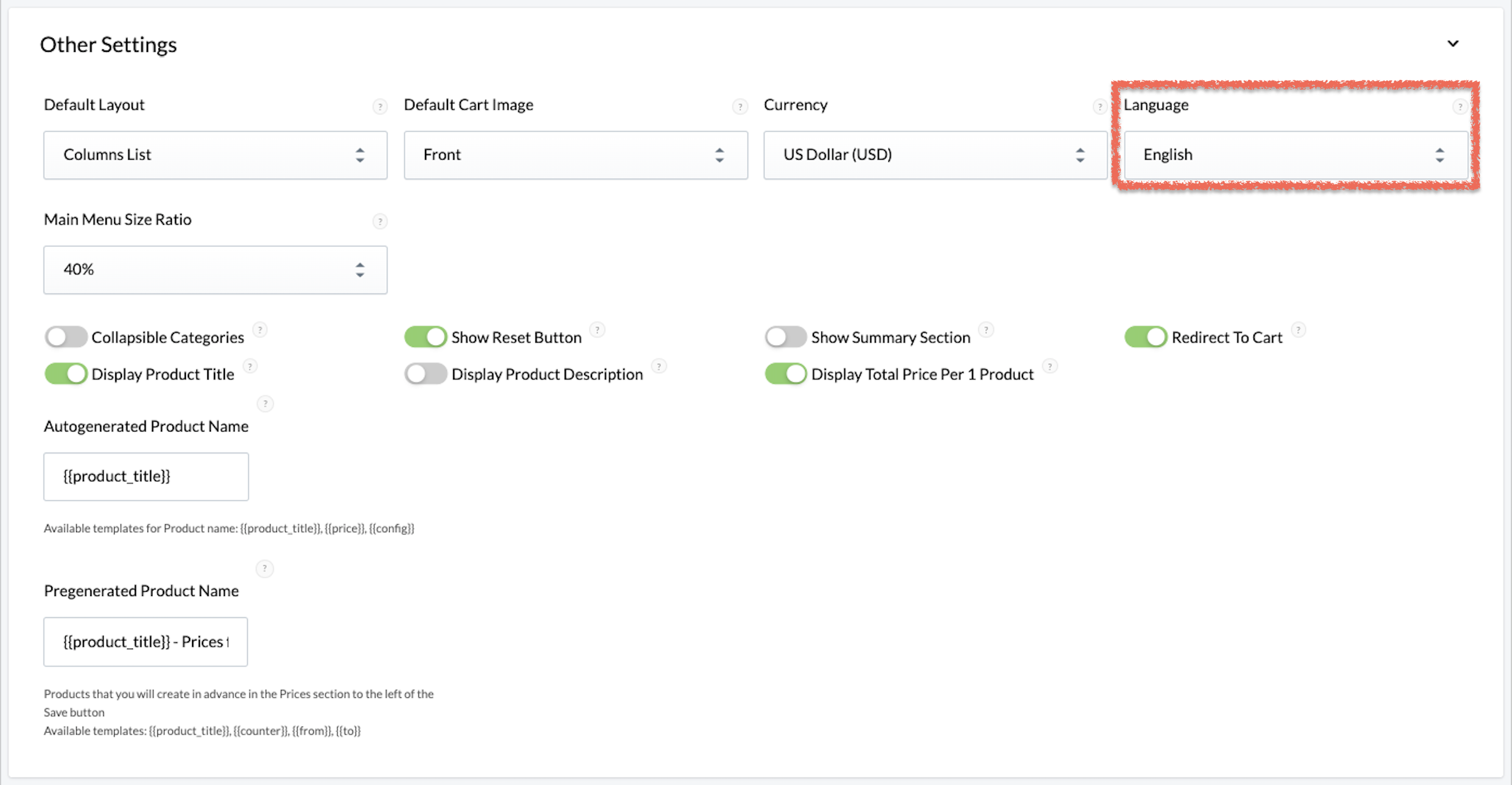 How To Change Interface Language Custom Product Builder Quiz Support